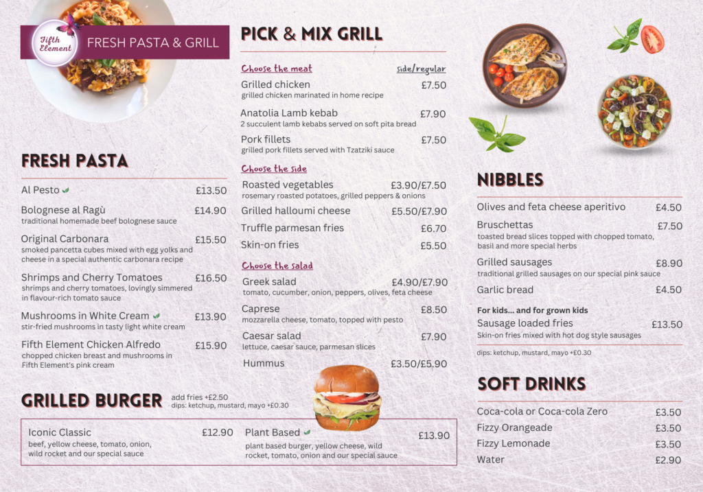 Our Menu – Fifth Element